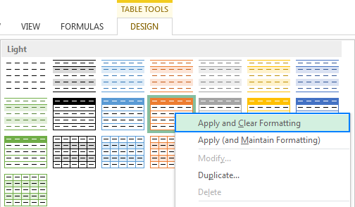 Excel table styles and formatting: how to apply, change and remove