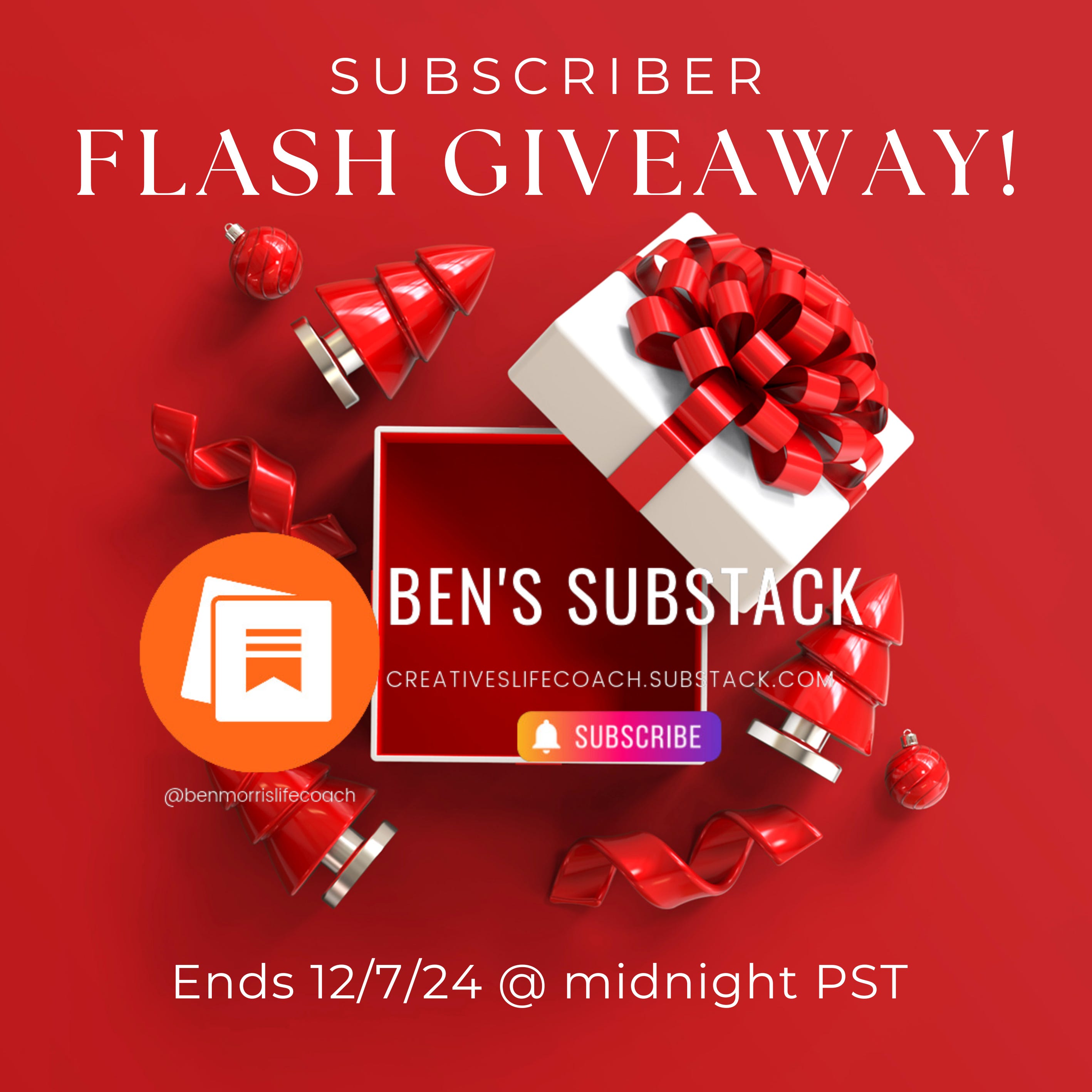 Subscriber Flash Giveaway - by Ben Morris - Ben’s Substack