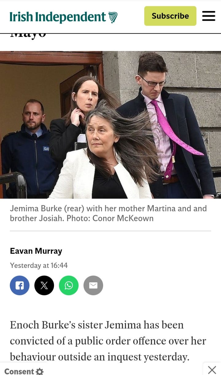 Mayo Coroner responds to Jemima Burke's "Scum of this Earth" video