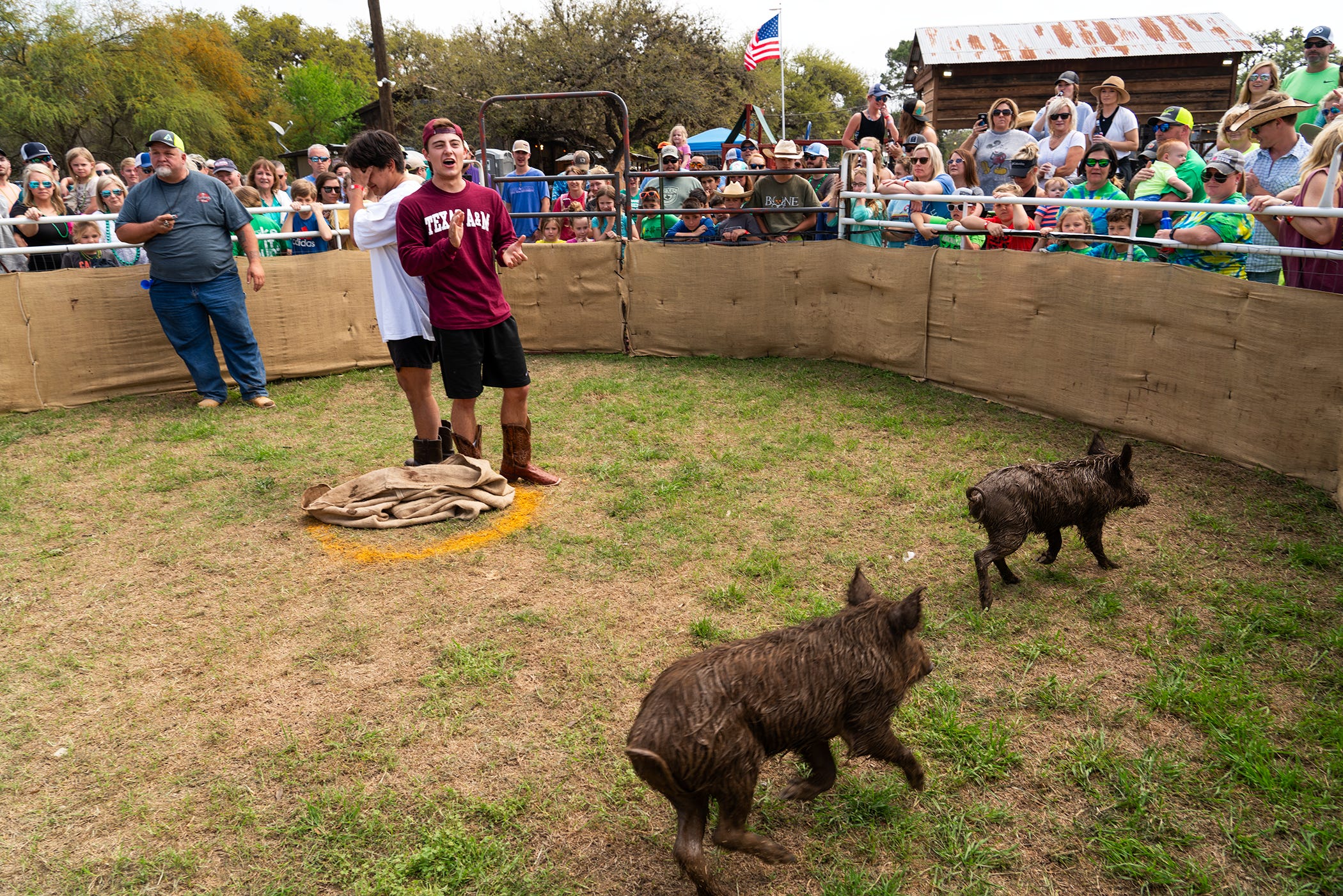Wild Hog Bagging Sadists In Concan, Texas