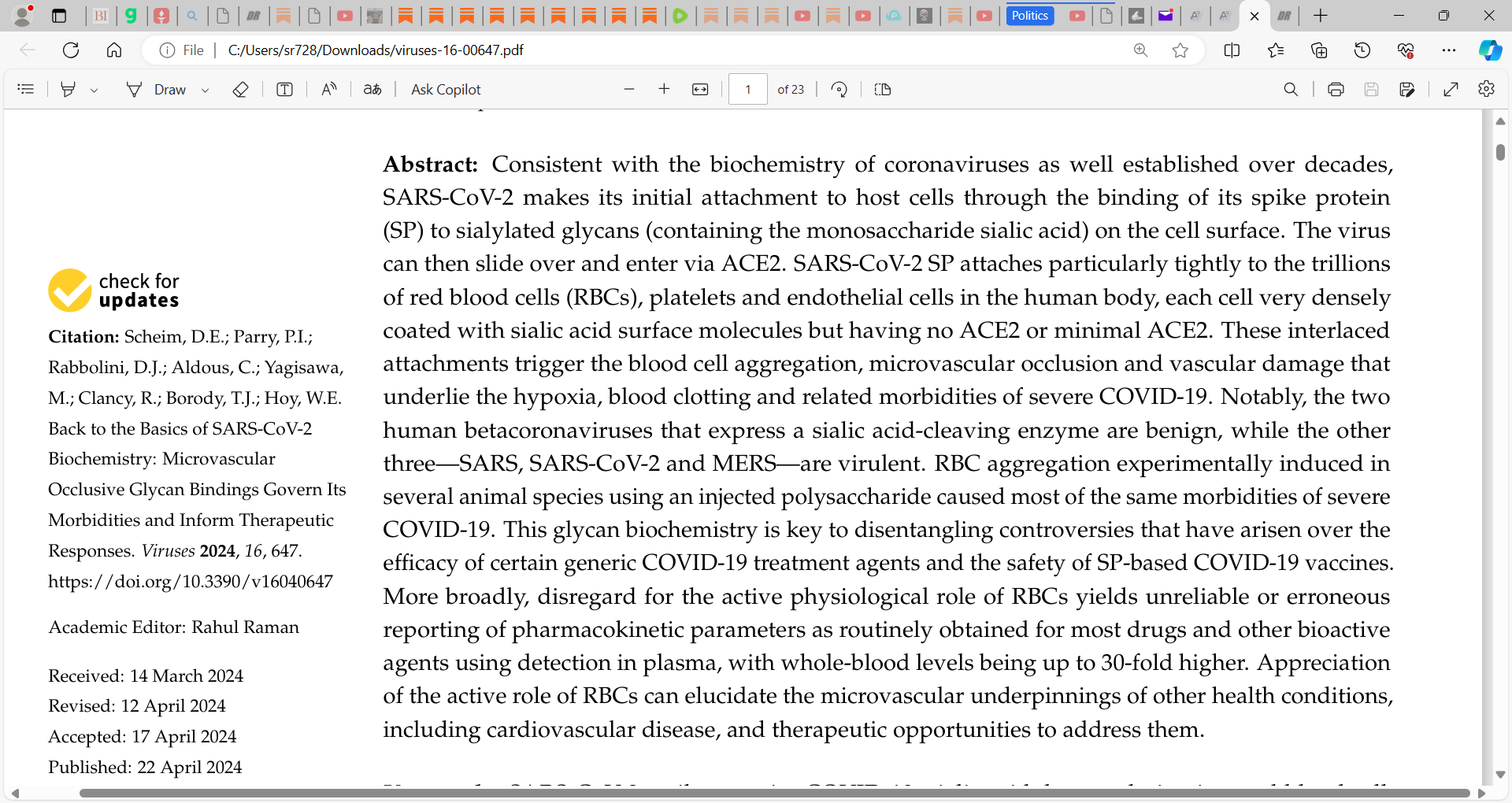 'Back to the Basics of SARS-CoV-2 Biochemistry: Microvascular Occlusive ...