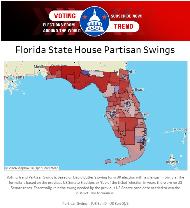 Florida State House Partisan Swings - by Dave Trotter