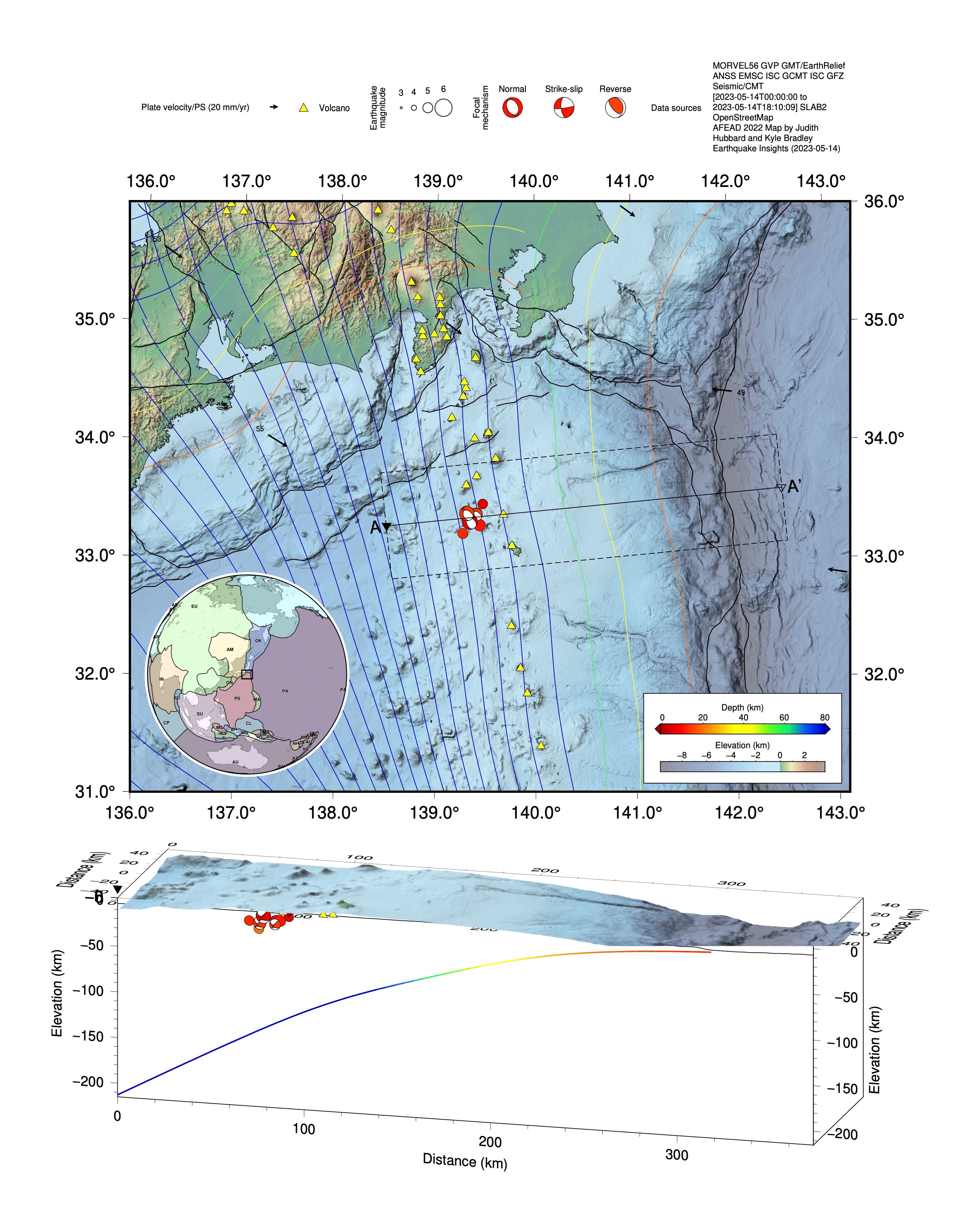 Cluster of earthquakes south of Japan illuminate back-arc spreading as ...