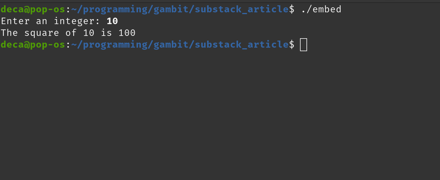 Gambit-C: Embedding C code directly in Scheme