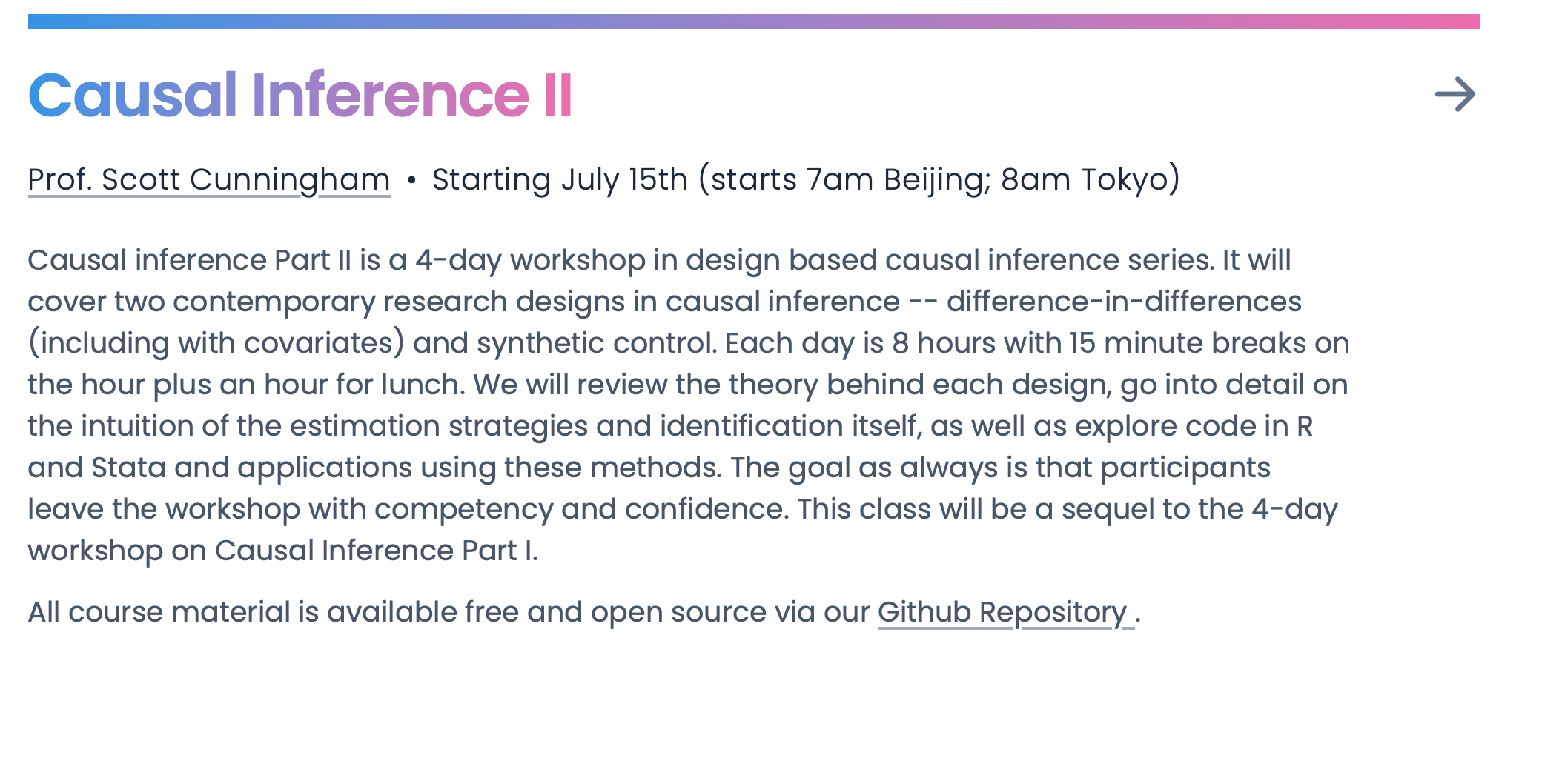 Causal Inference II Workshop - by scott cunningham Causal Inference II Workshop - by scott cunningham