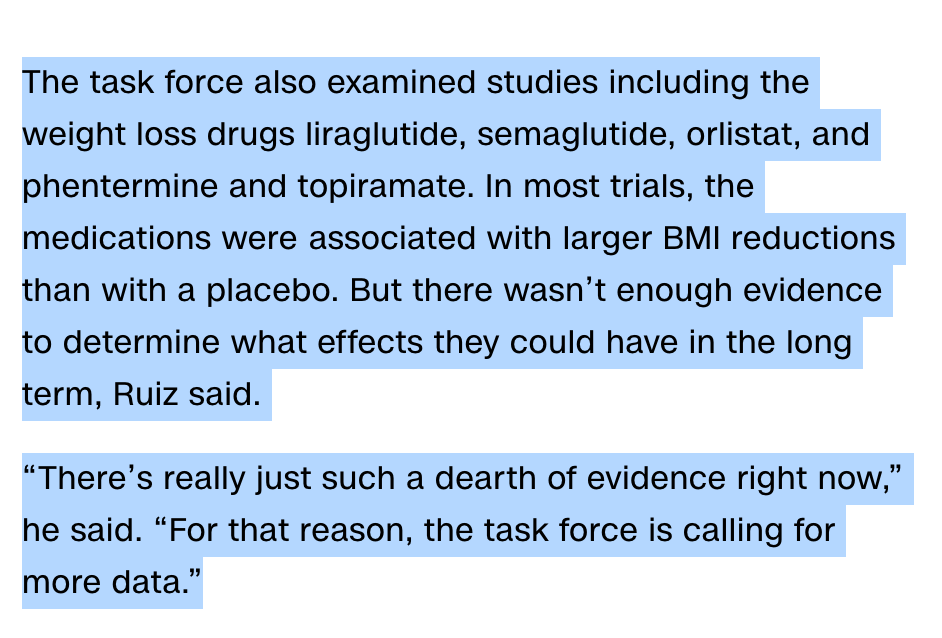 For obese kids, the USPSTF recommends diet and exercise; the American ...