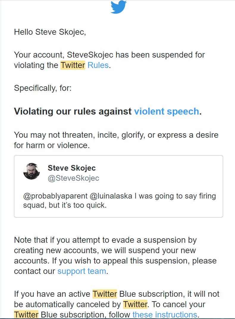 Twitter Suspended Me Again For Exercising Free Speech. Permanently This ...