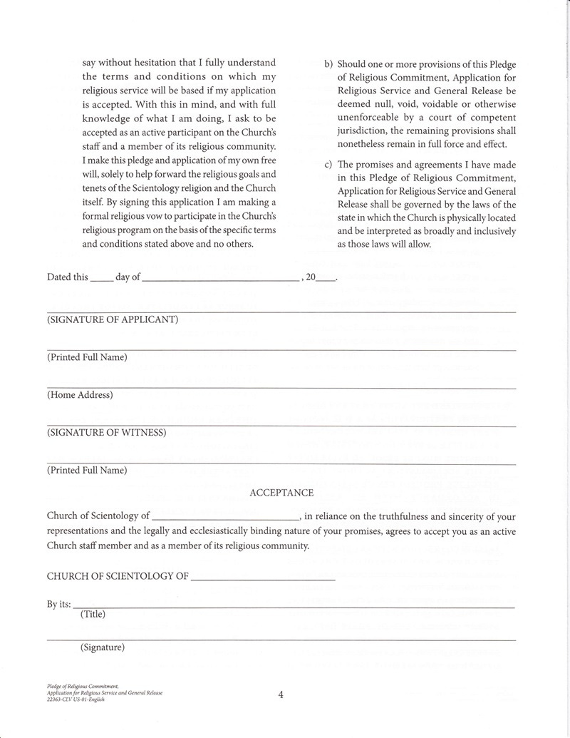 Ready to sign your life away, pilgrim? Get a load of this Scientology ...