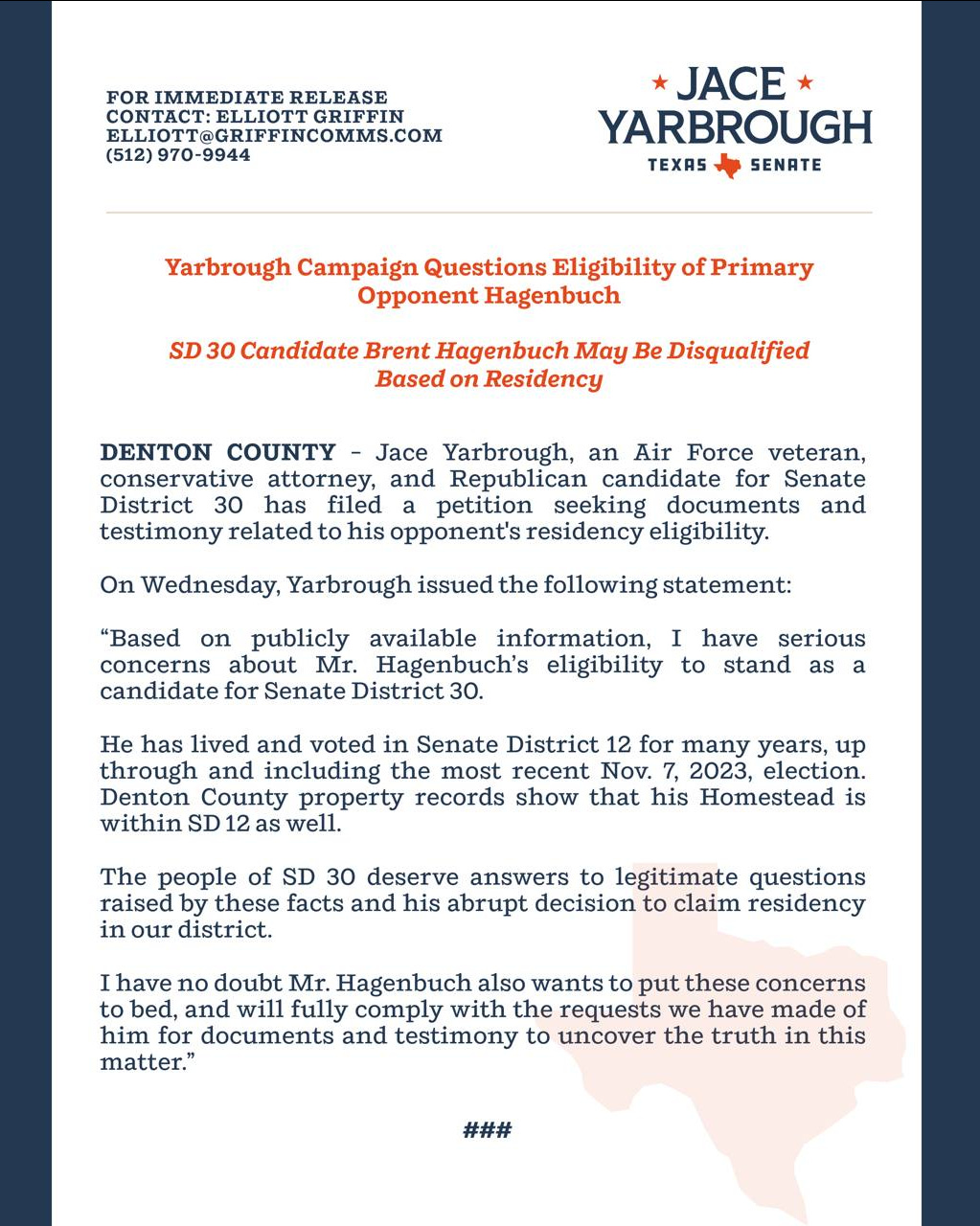 Jace Yarbrough Latest to Run for Senate District 30