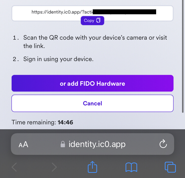 How to log into your internet identity on ICP after logging off for a ...