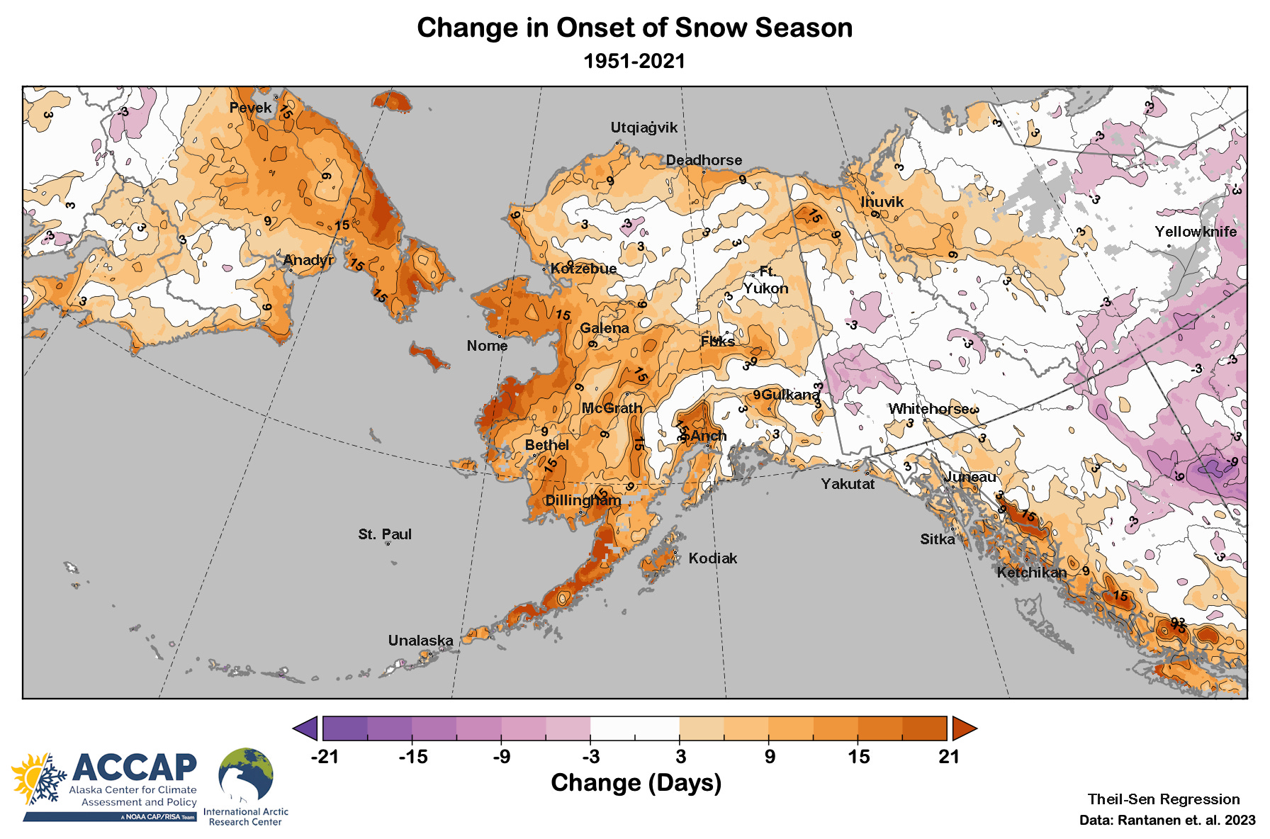Alaska Snow Season Trends - by Rick Thoman