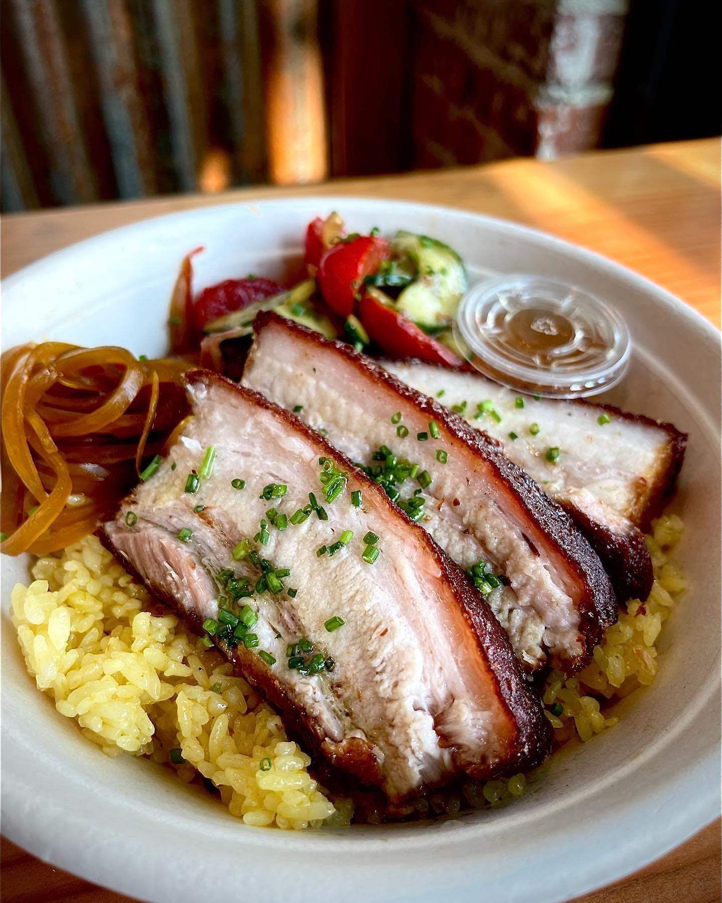 Lechon Kawali Rice Bowl - Grubstack