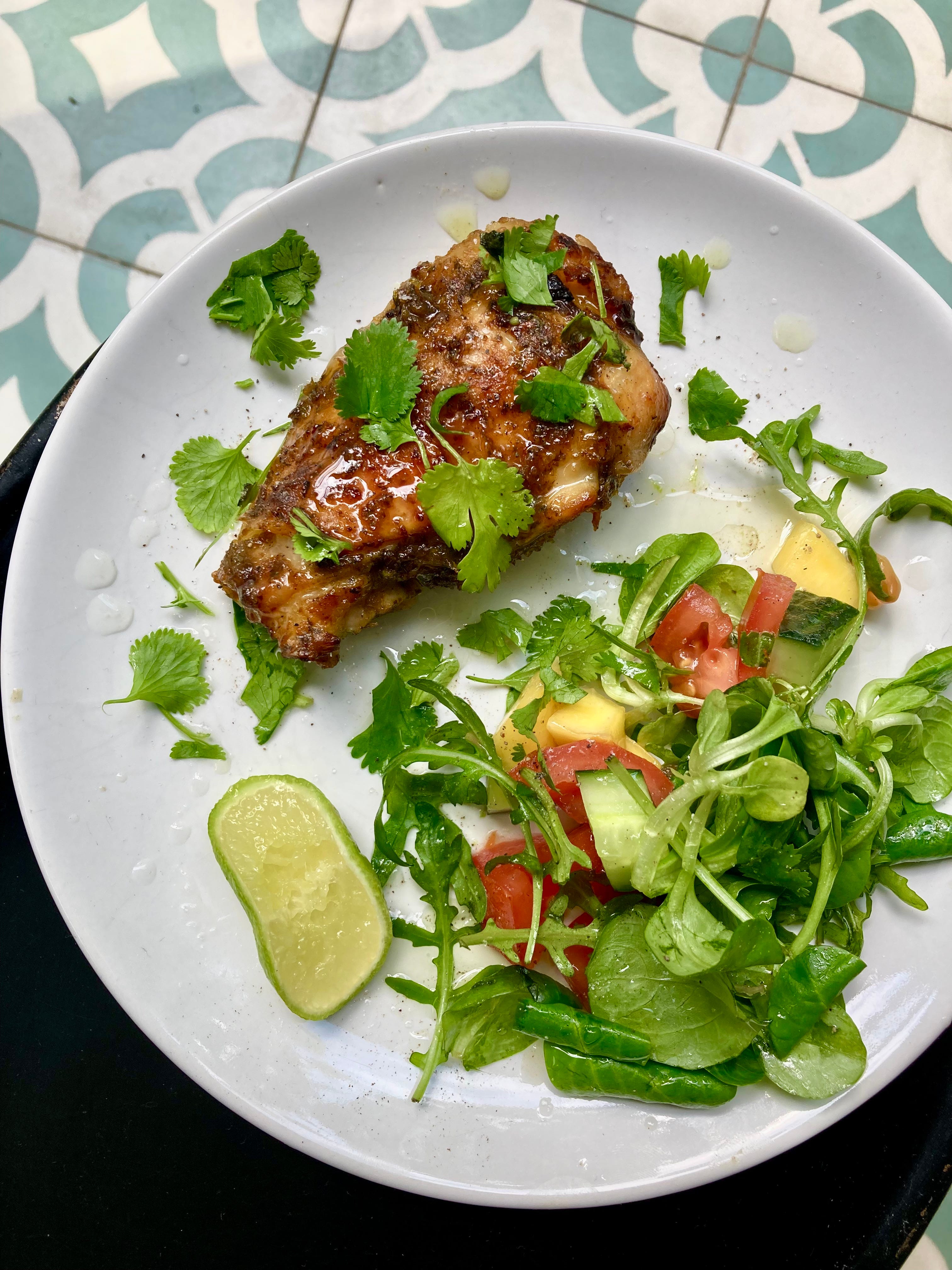 Fozia Ismail’s shigni-glazed barbecued chicken thighs