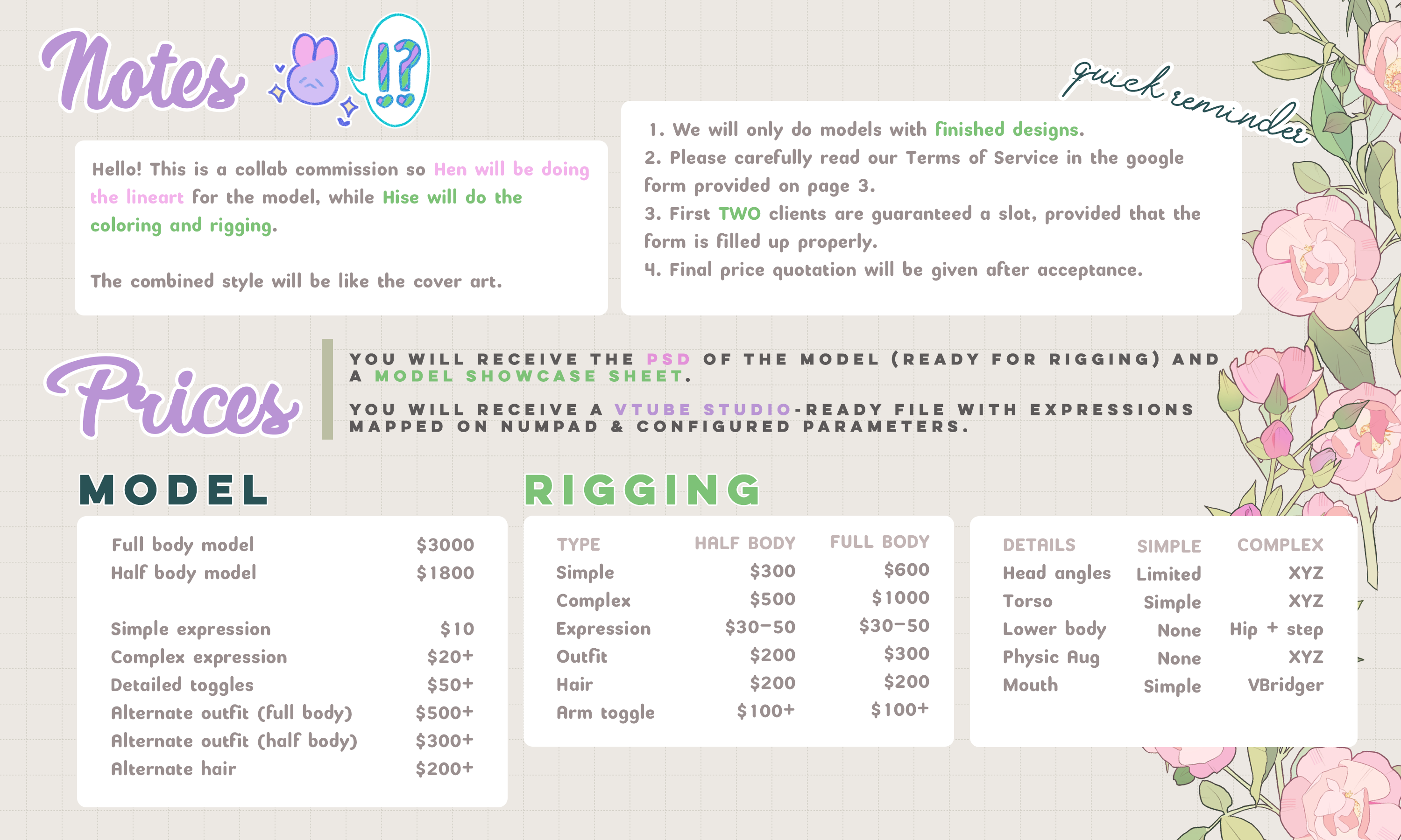 VTuber Model Collab Commission - by henxtie