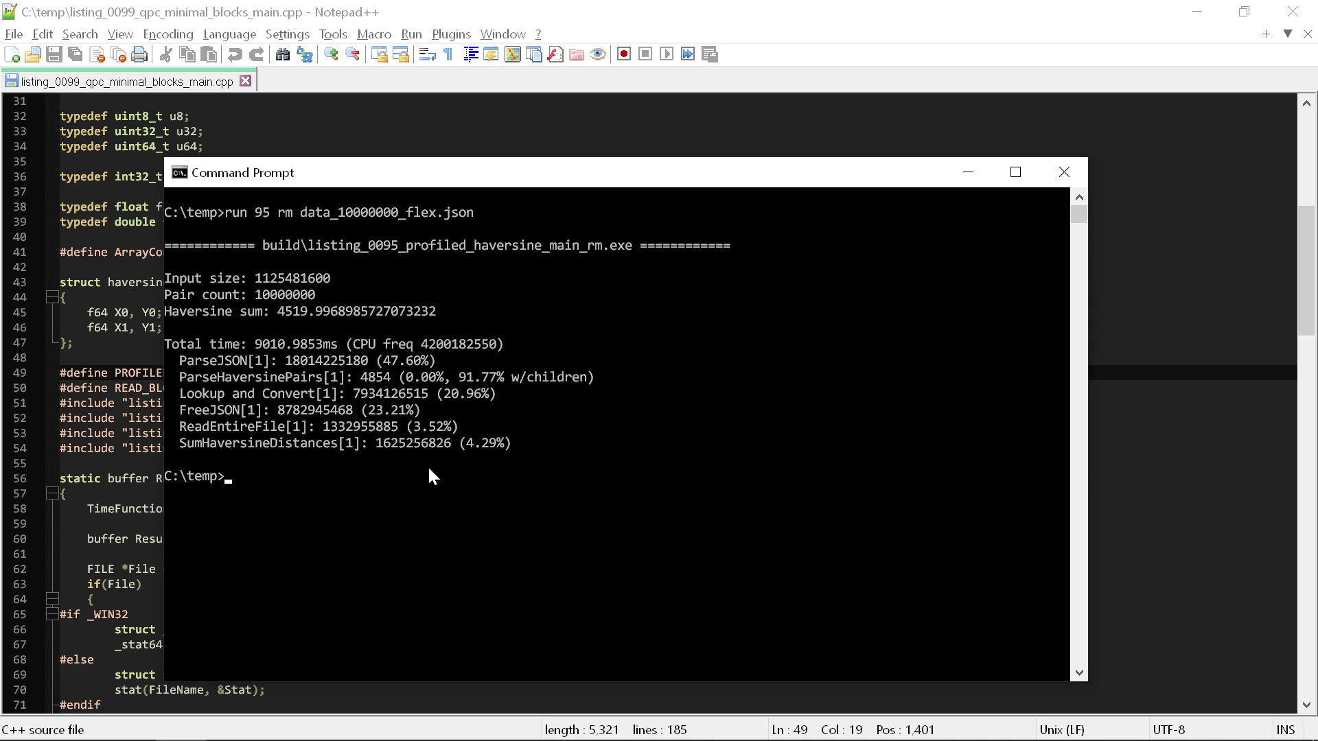 Comparing the Overhead of RDTSC and QueryPerformanceCounter
