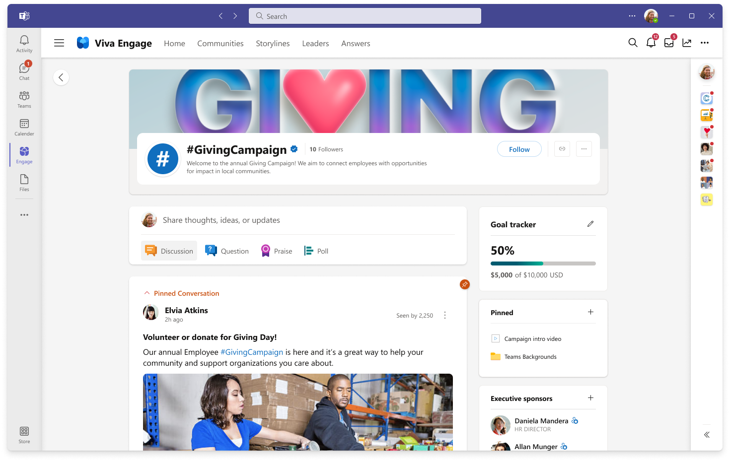 Viva Engage features for leaders, communicators and employees Viva Engage features for leaders, communicators and employees