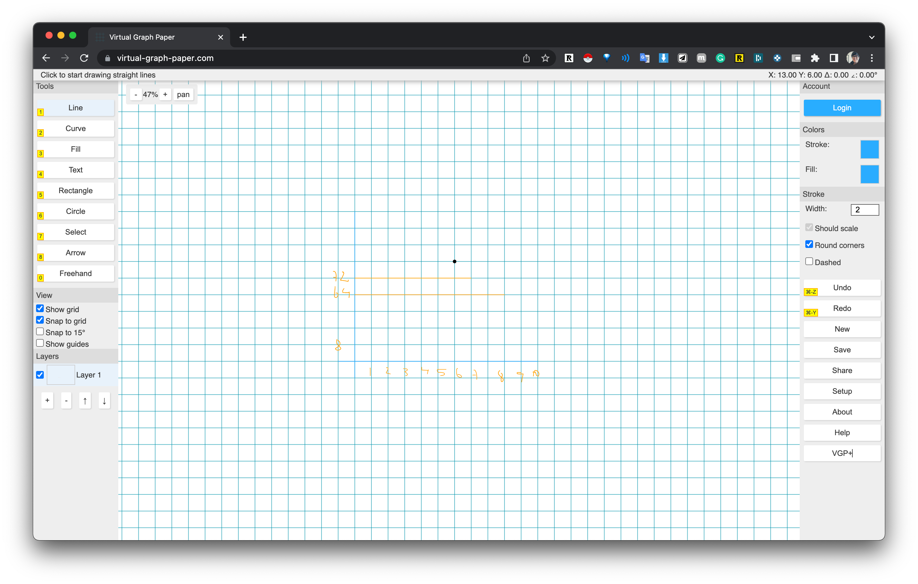 #694 – Um grande papel quadriculado online para você desenhar