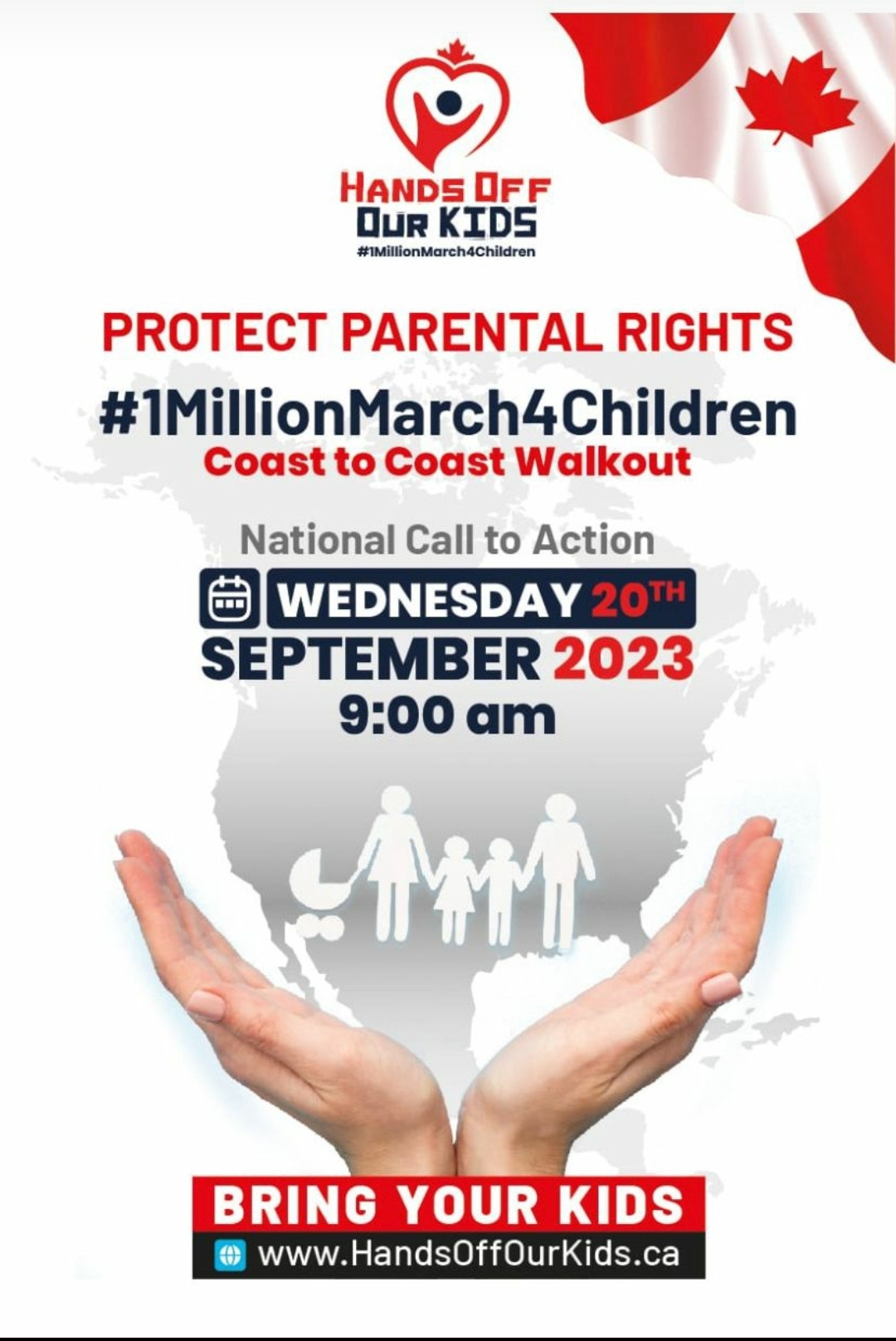 Hands Off our kids in now a March on Canada AND THE USA