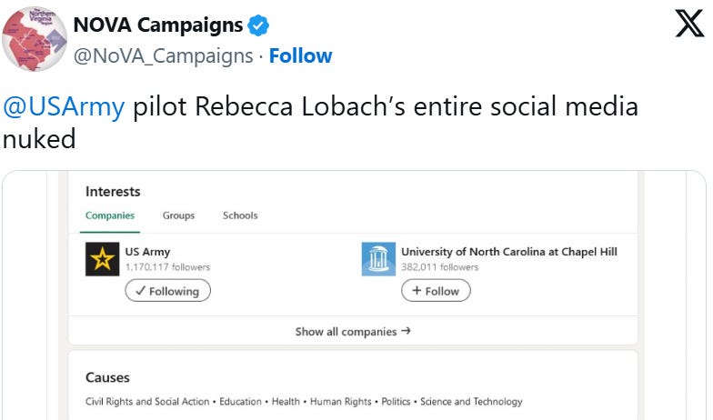 Female Pilot Rebecca Lobach’s Entire Social Media Scrubbed before Army ...