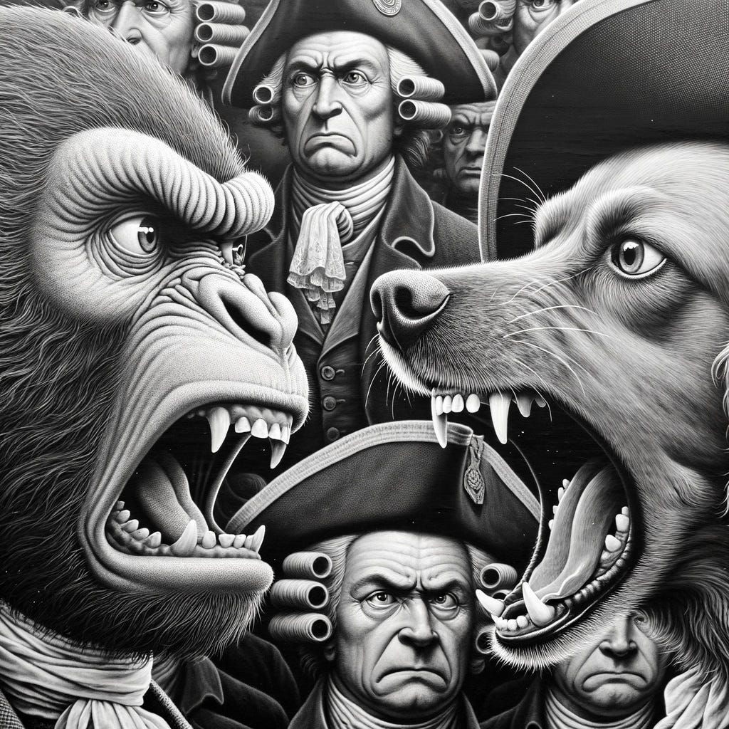 Wild monkey versus angry dog - by Tony McMahon