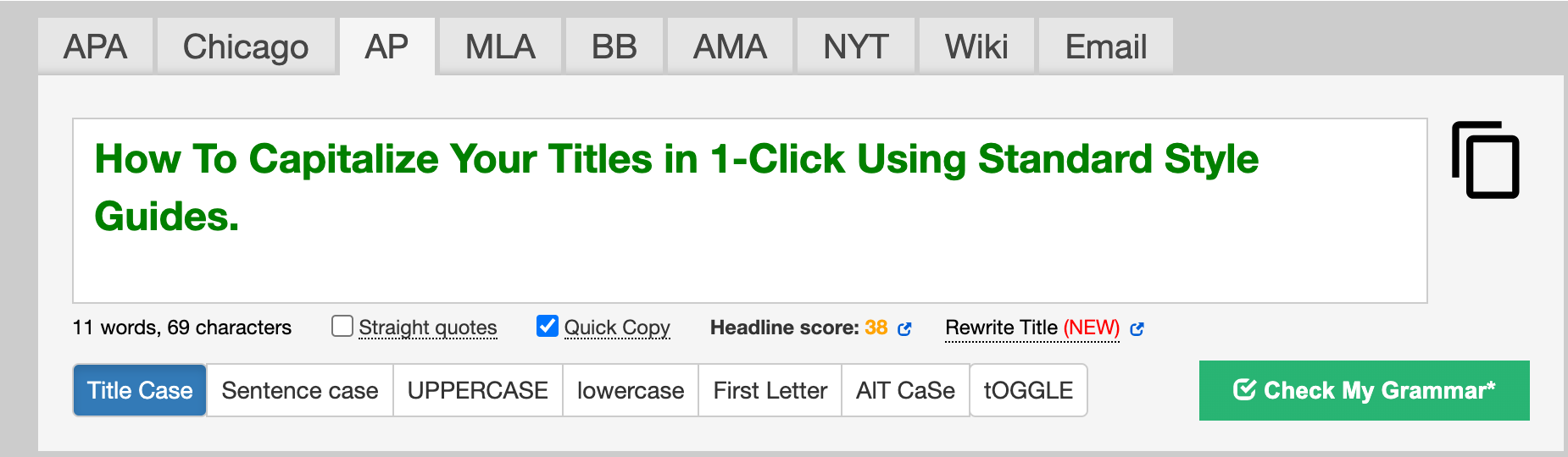 How to Capitalize Your Titles In 1-Click Using Standard Style Guides.