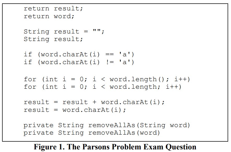 Parsons problems - by Kevin Sun - Teaching CS