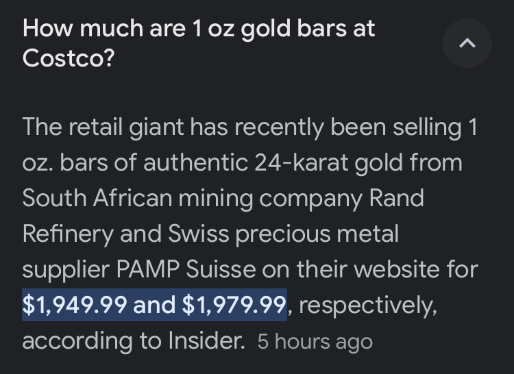 Costco Sells Out of Gold Bars in Just Hours