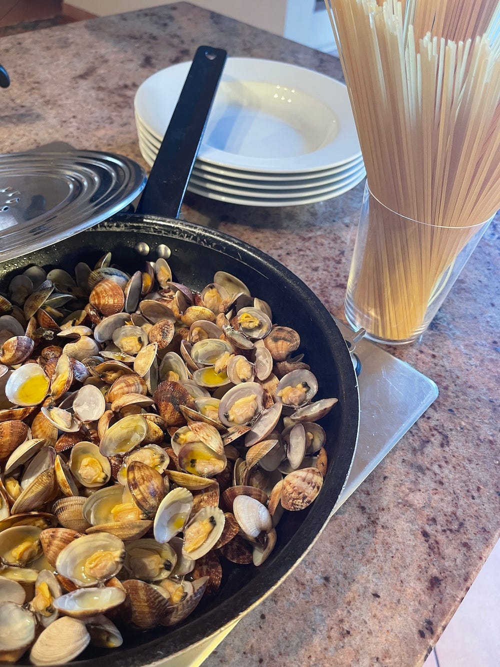 Spaghetti alle vongole - Clam Break - by Suzanne Dunaway