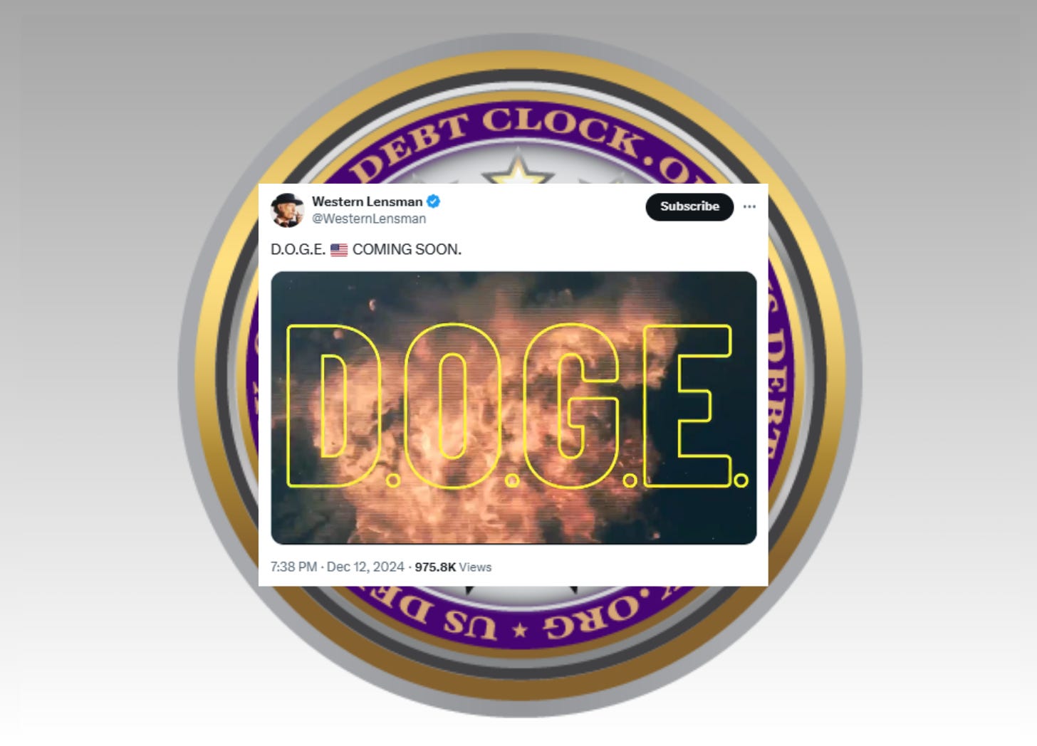 The US Debt Clock's Take On DOGE - by TFP