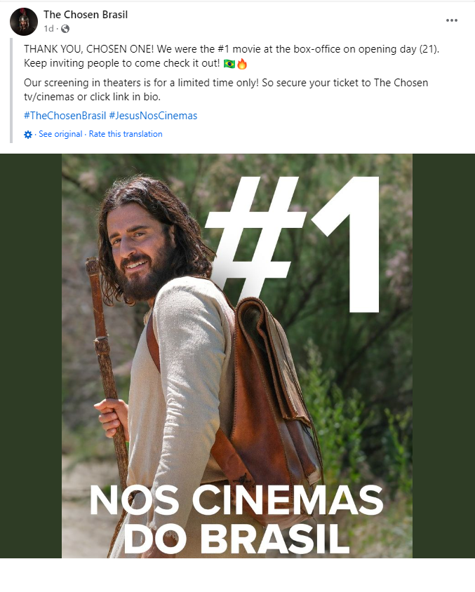 The Chosen TV Show Lights Up Christ The Redeemer Statue