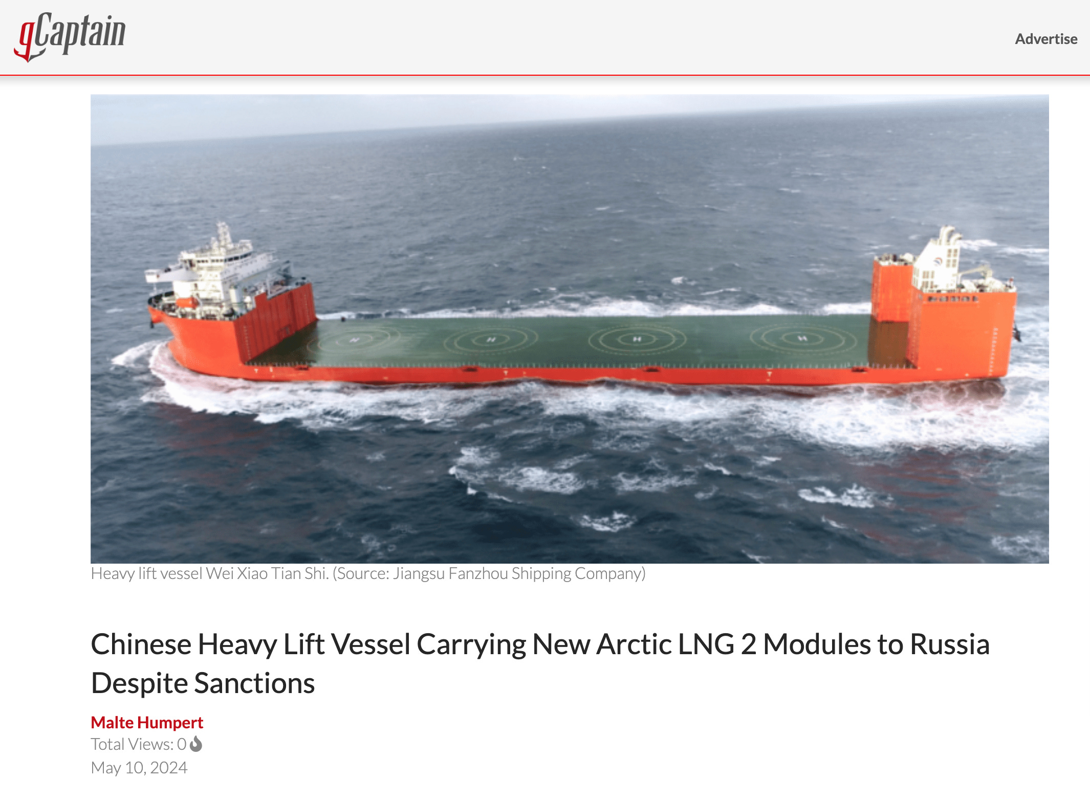 China creates its own fleet of float on/float off ships - very useful ...