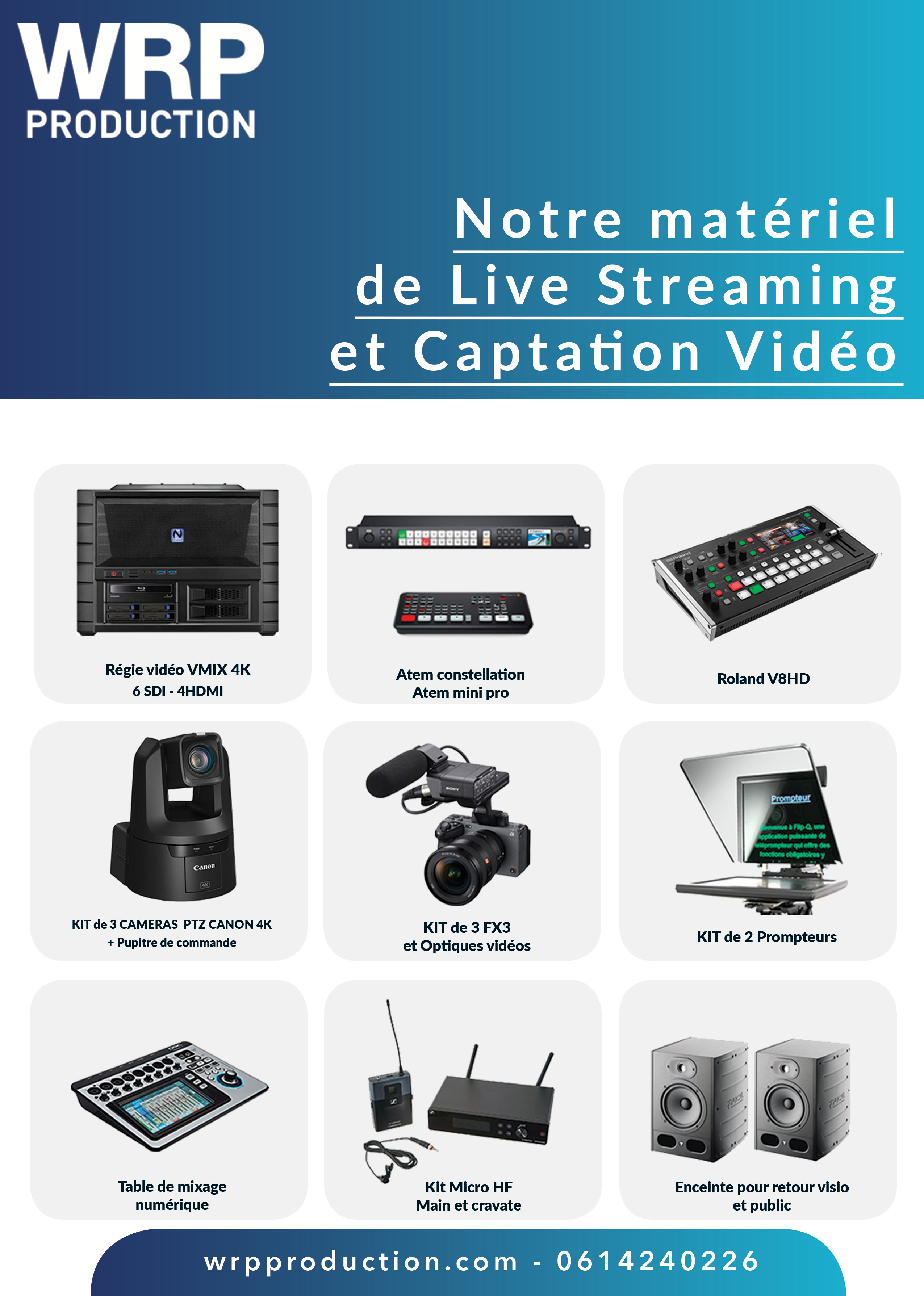 Notre matériel pour la captation et le streaming