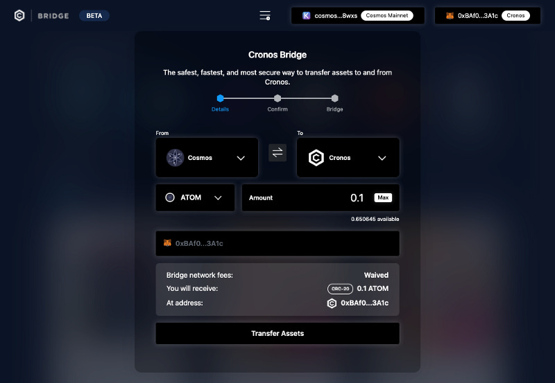 Cronos Launches bridge to Cosmos Hub - by Cronos Labs