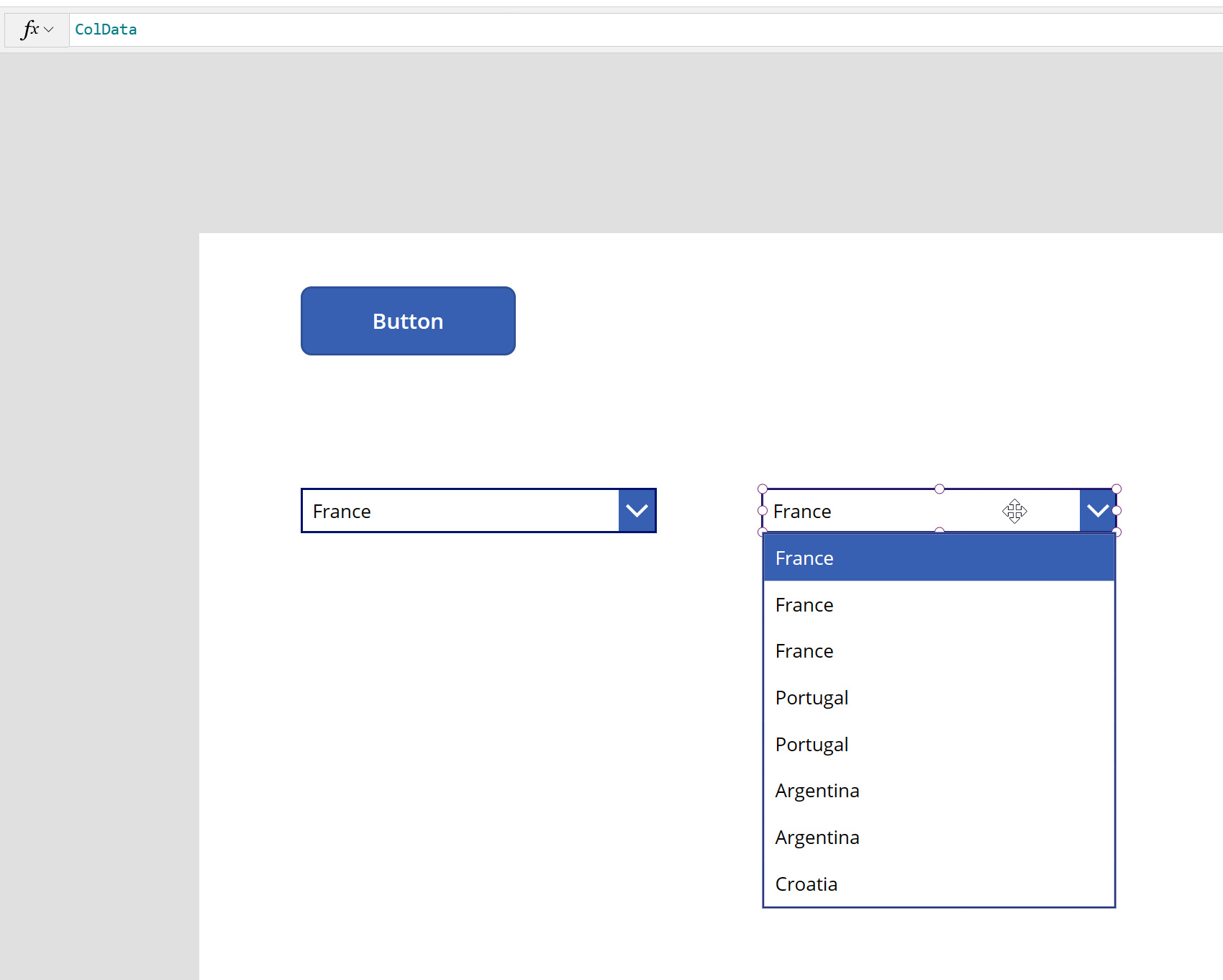 Filtrer un menu déroulant (DropDown) dans Power Apps