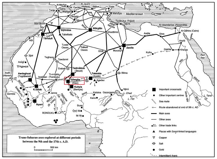 A complete history of the old city of Gao ca. 700-1898.