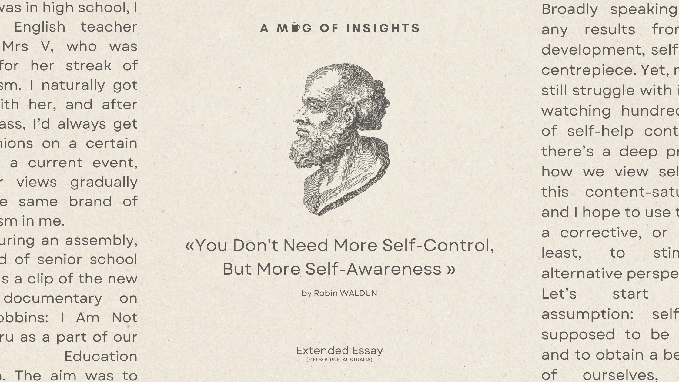 You Don't Need More Self-Control, But More Self-Awareness