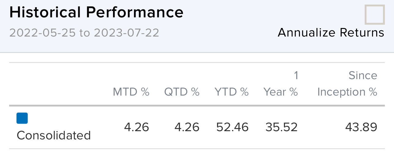 YTD Portfolio Update