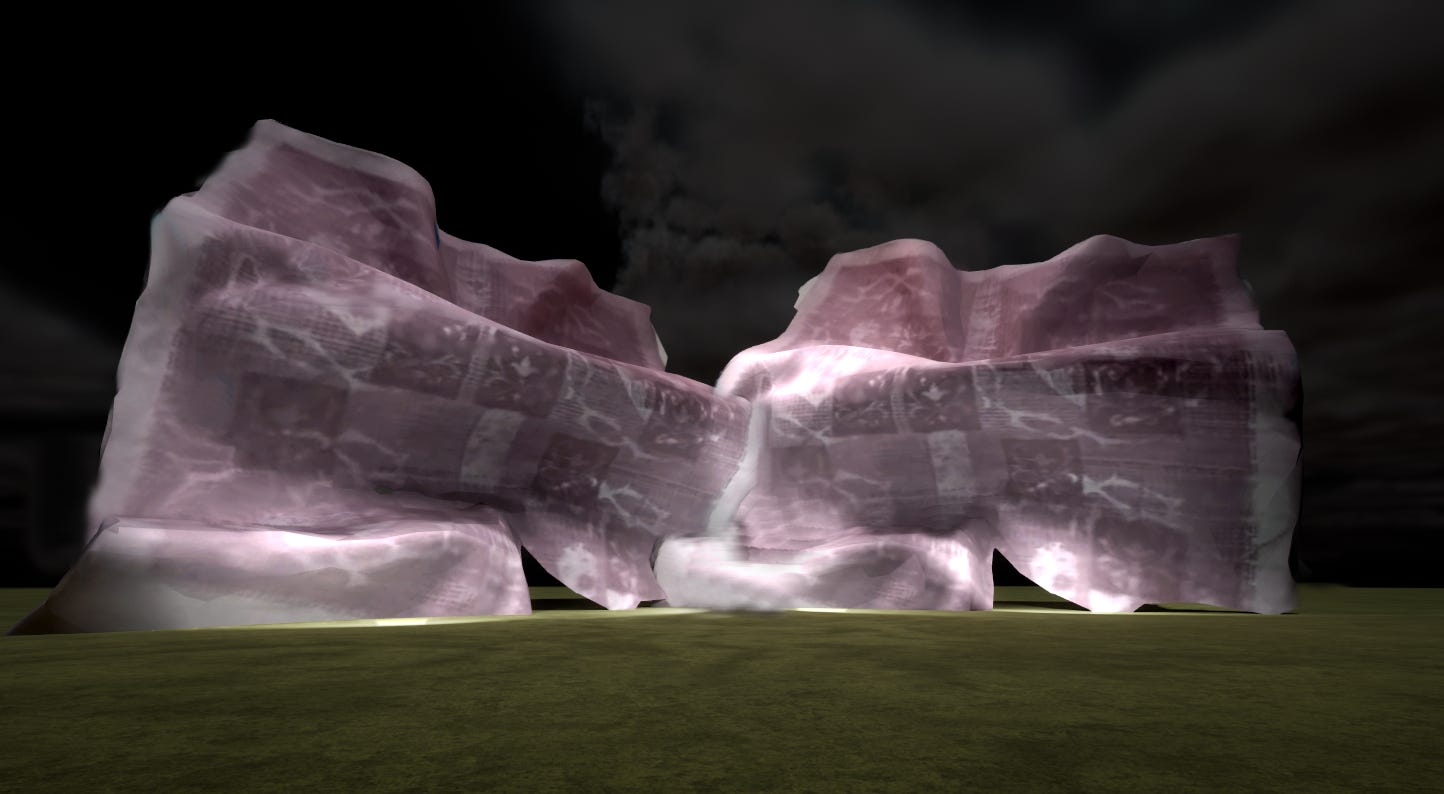 fabric etched with sacred rosettes and the harbingers of sullenness