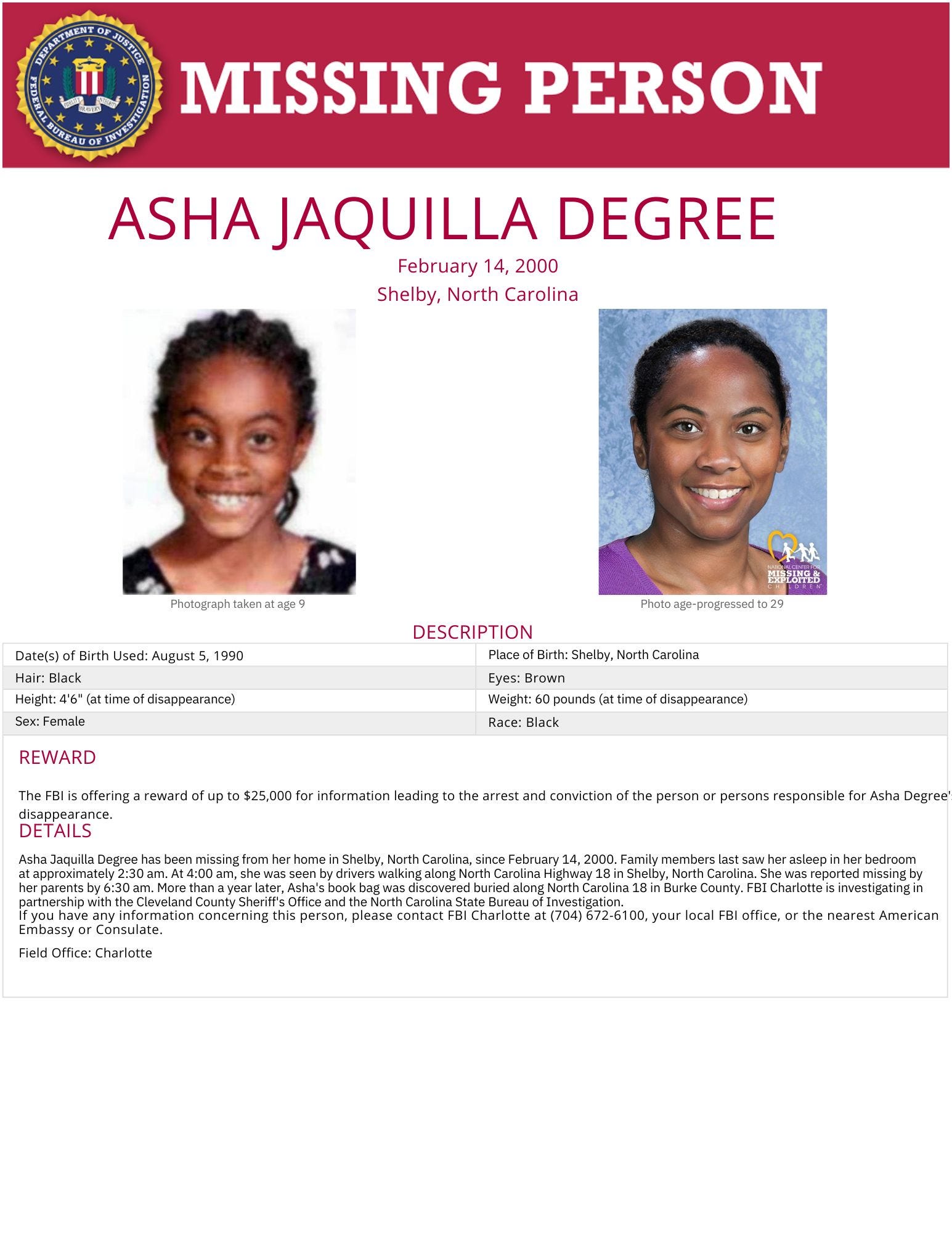 The Unsolved Disappearance of Asha Degree - by Lane Cross