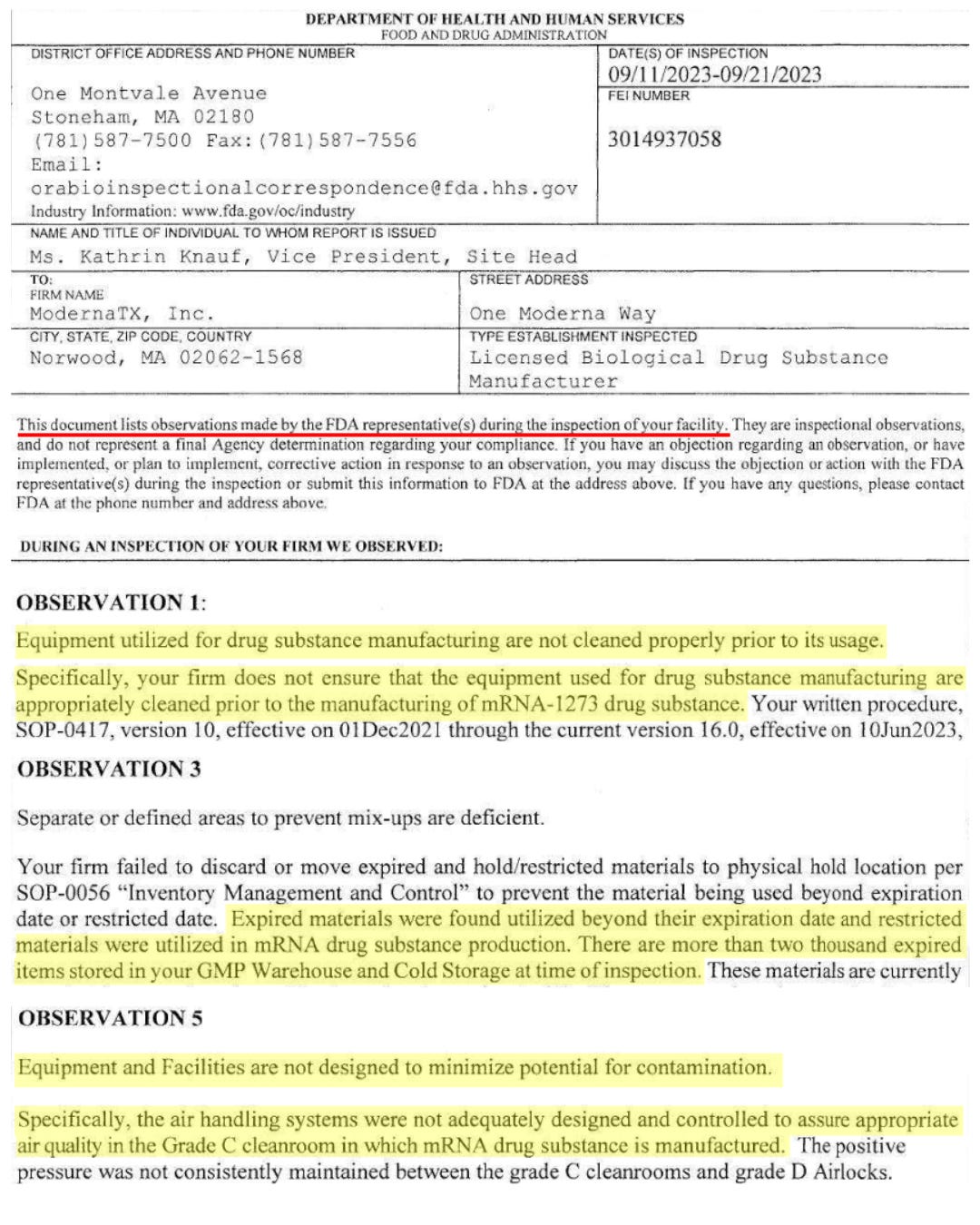 FDA findings at Moderna Covid-19 vaccine facility, highlight issues ...