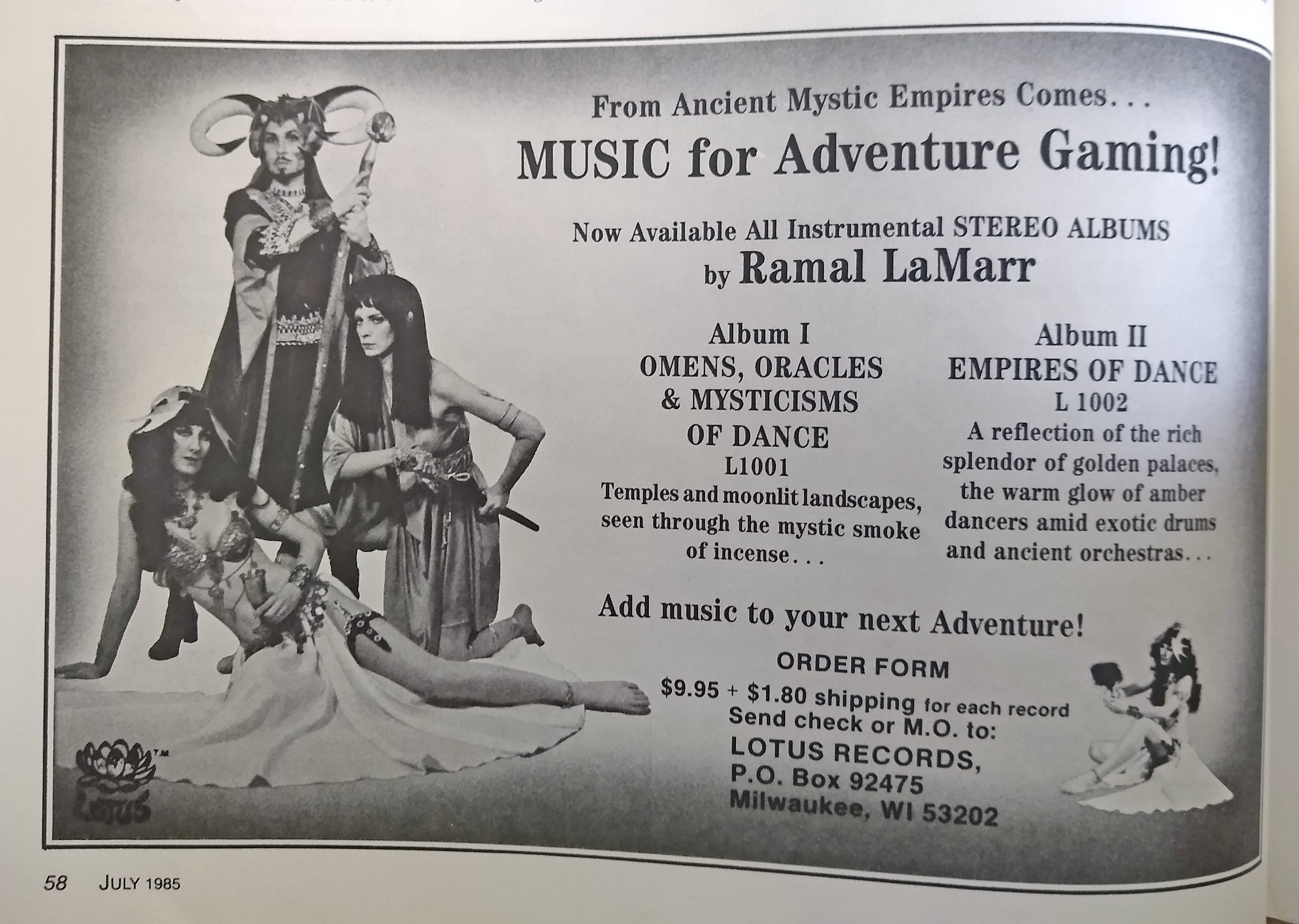 Fun Fantasy Ads: Dragon Magazine - July 1985