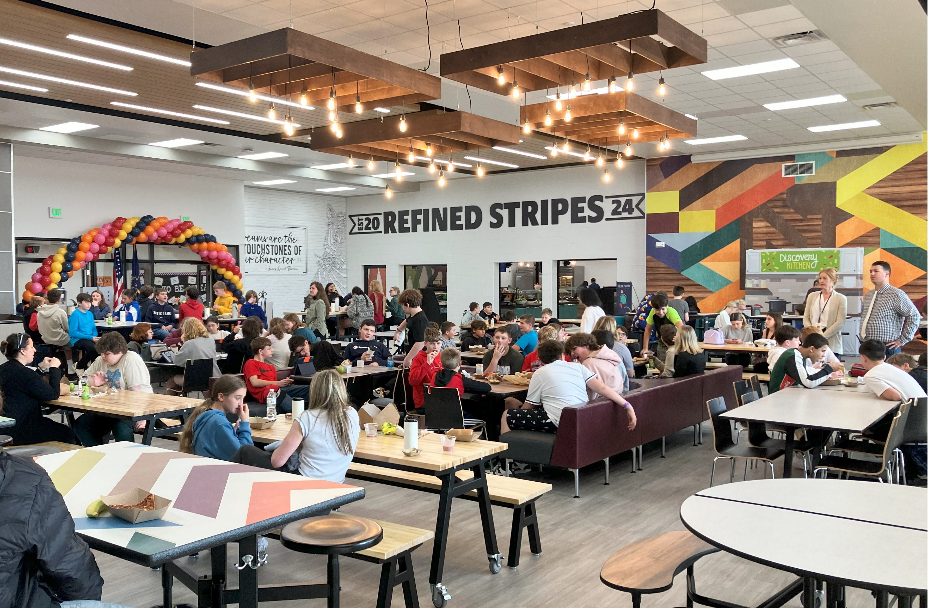 High School Cafeteria With Kids