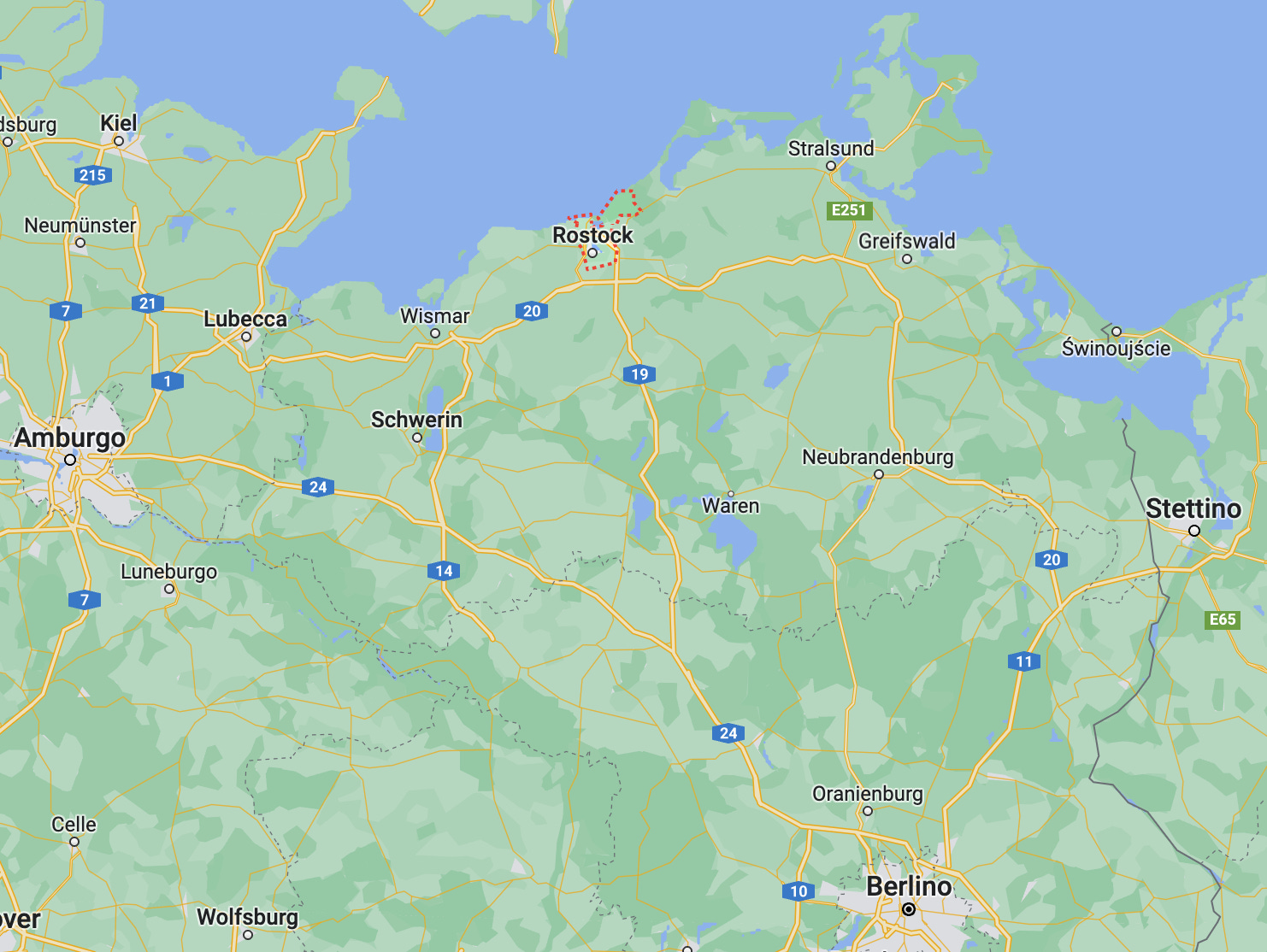 The Lange Straße in Rostock: DDR architecture on the Baltic Sea.