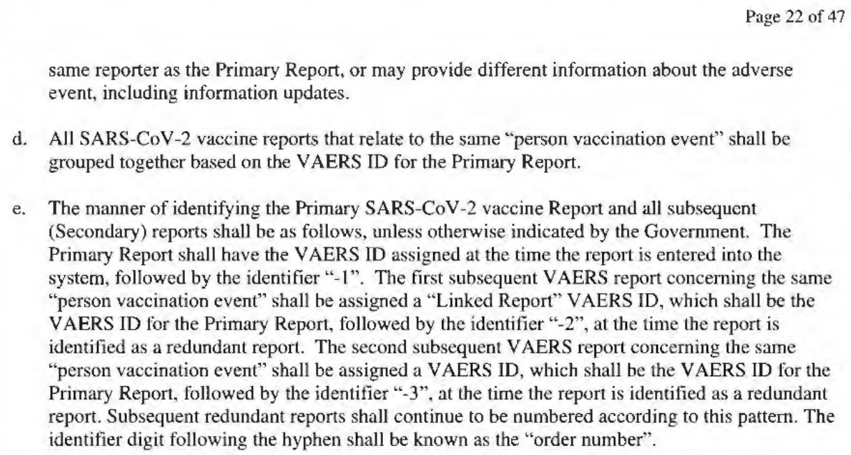 Mapping redundant or duplicate VAERS reports