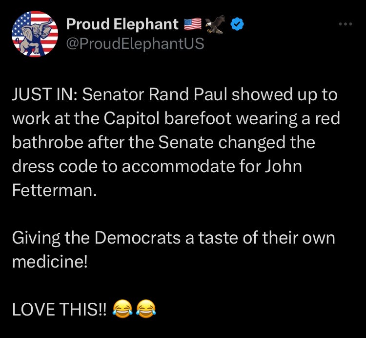 2.1 Million Views: Senator Paul Rand Shows Up Barefoot in a Red Robe To ...