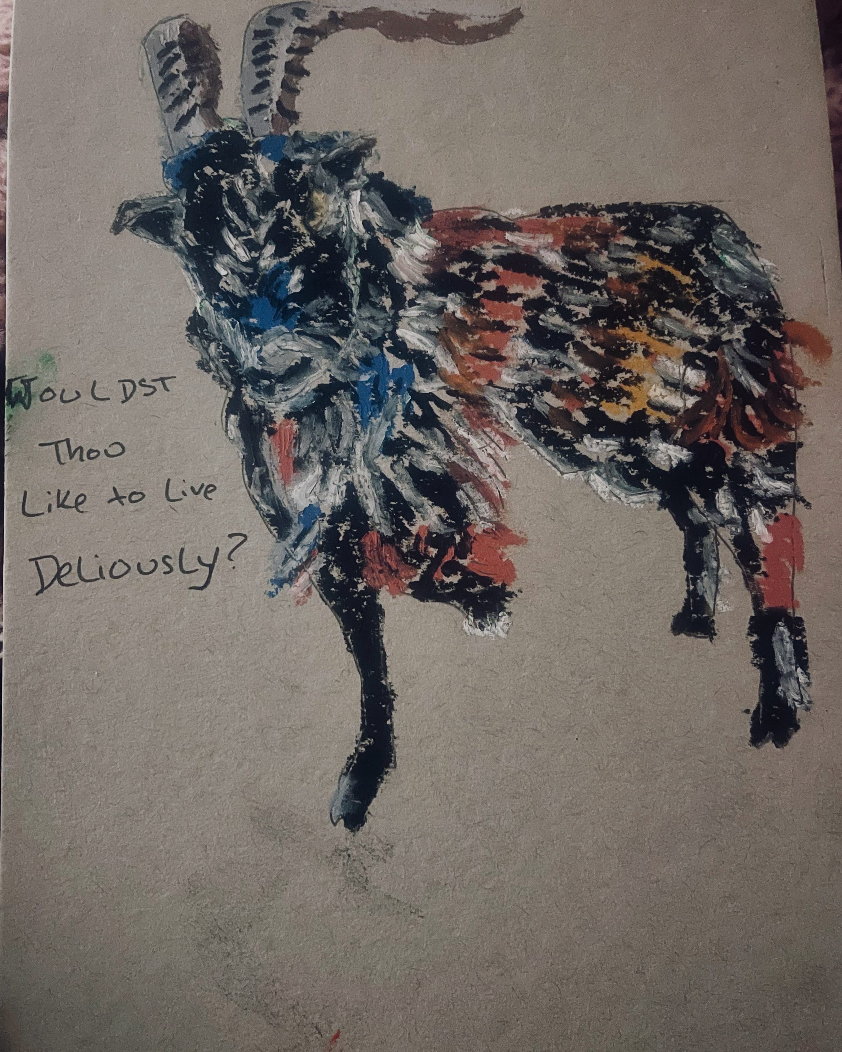 Black Phillip in Oil Pastels - Danica’s Substack