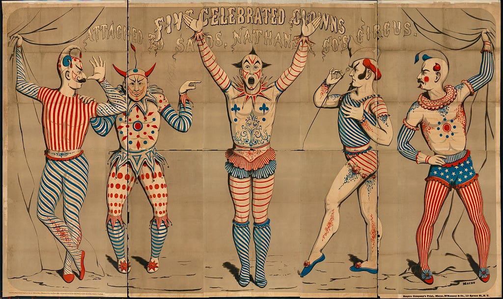 Five Big Scary Clowns (1856) - by Peter Pappas