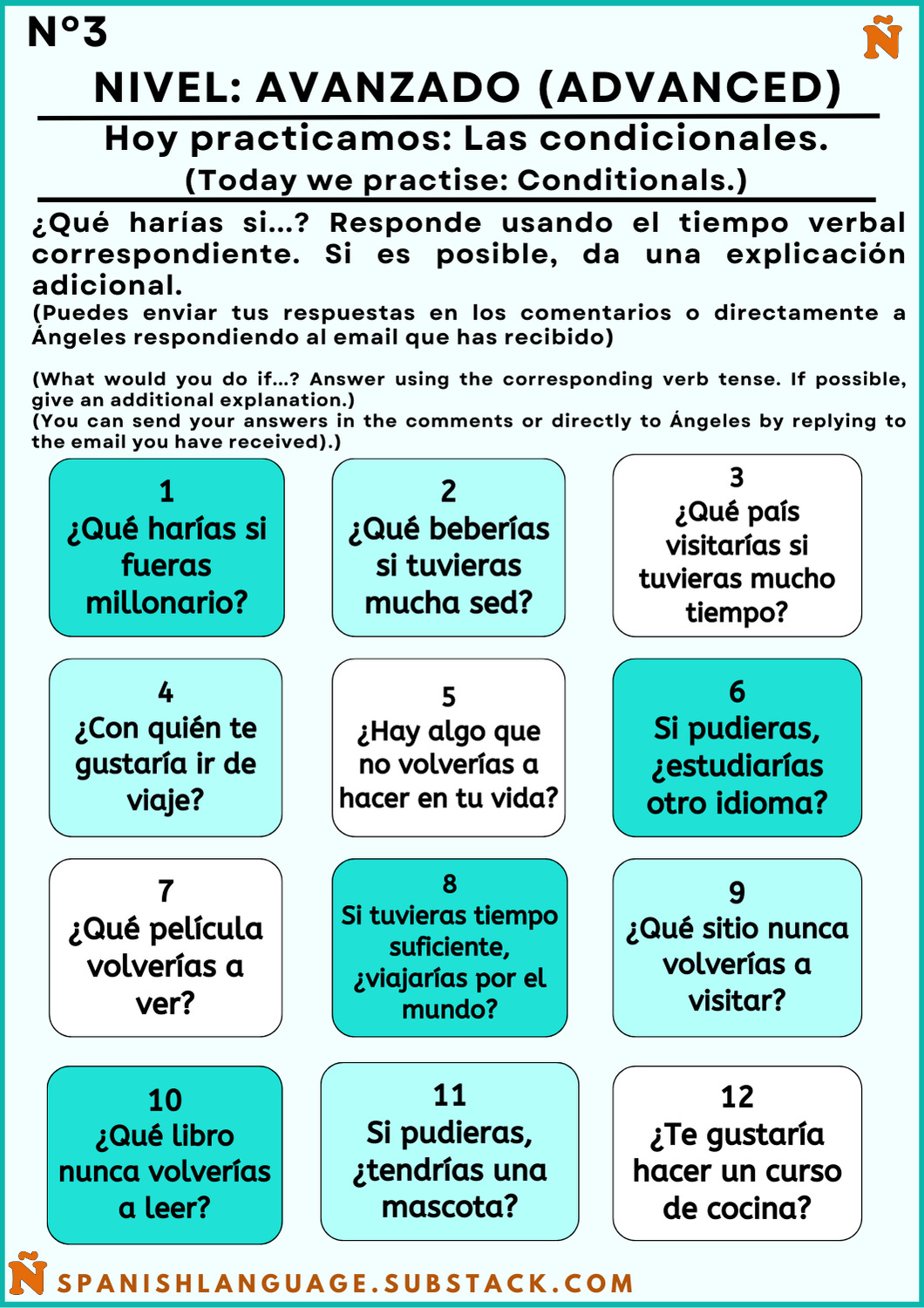 Today we practice… Spanish Conditionals! #003 (Level: Advanced)