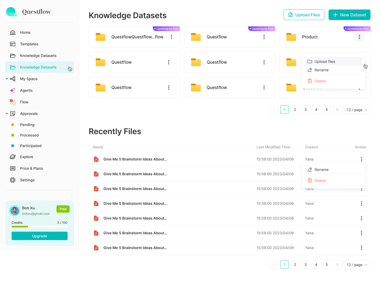 🔥Questflow V0.7 - A Brand New No-code Workflow Editor and Knowledge Datasets