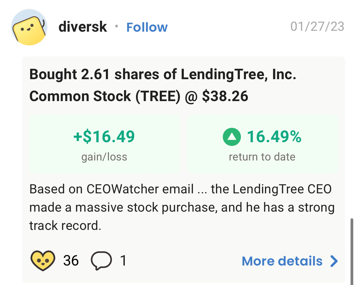 🟨🤑 CEO Trade Alerts (2023-02-03) plus a 20% winner